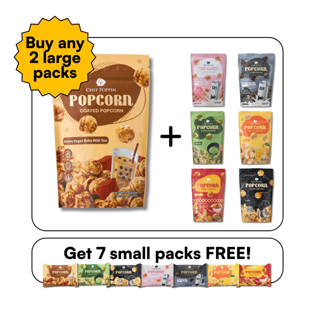 Chef Poppin Brown Sugar Boba Milk Tea Gourmet Coated Popcorn - 50g ...