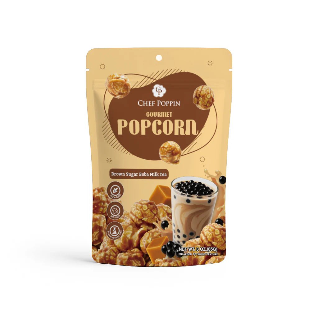 Chef Poppin Brown Sugar Boba Milk Tea Gourmet Coated Popcorn - 85g ...
